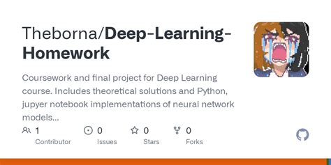 GitHub Theborna Deep Learning Homework Coursework And Final Project For Deep Learning Course