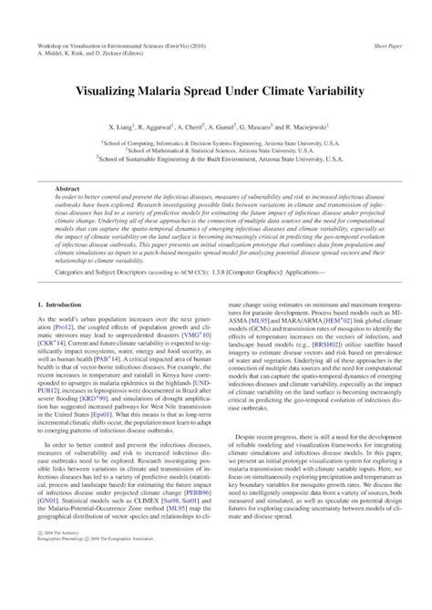 Pdf Visualizing Malaria Spread Under Climate Variabilityrmaciejewski