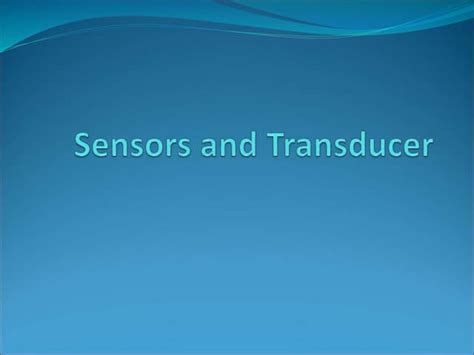 Transducers Ppt