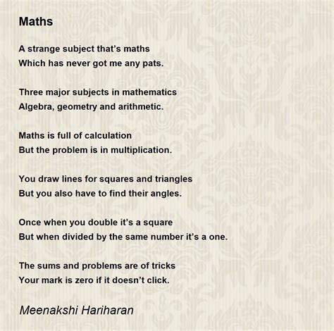 A Poem Relating To Math