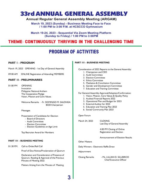 Holy Cross Savings And Credit Cooperative General Assembly 2023 33rd