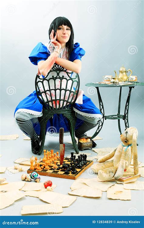 Alice In Wonderland Stock Image Image Of Brunette Background