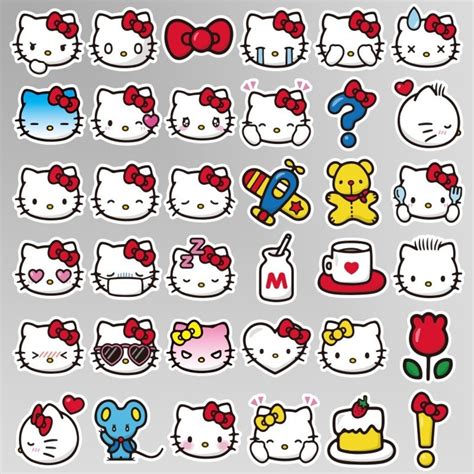 สติ๊กเกอร์ คิตตี้ Kitty โทนแดง ติดแน่น กันน้ำ ติดกระเป๋าเดินทาง โน็ตบุ้ค 39 ชิ้น