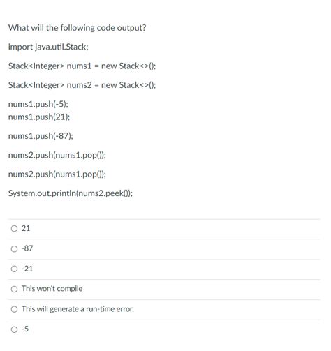Solved What Will The Following Code Output Import