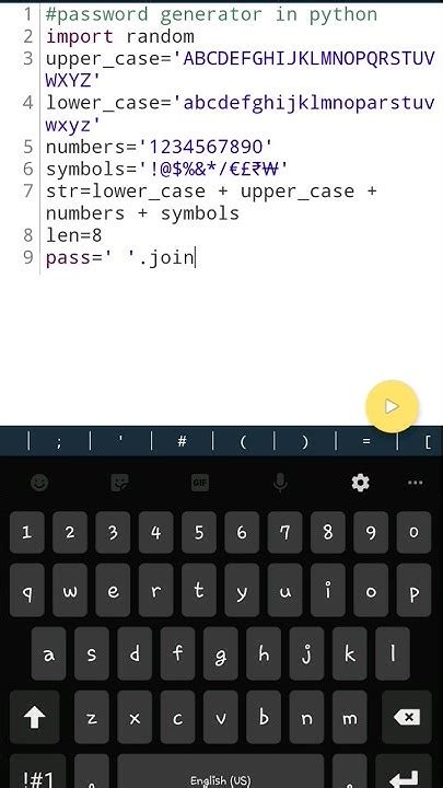 Password Generator In Python Shorts Python Youtube