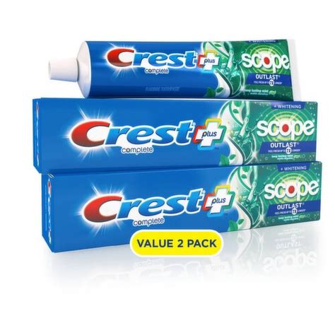 Crest Complete Plus Scope Outlast Whitening Long Lasting Mint Fluoride Toothpaste 5 4 Oz