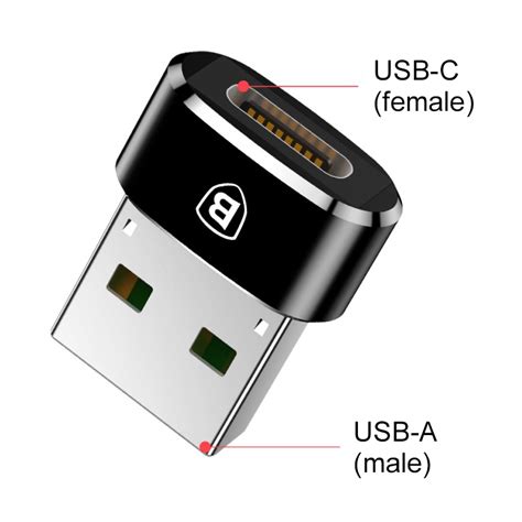 Baseus Male Usb A To Female Usb Type C Adapter