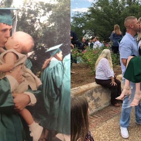 Чудя Се Сега 😍След 18 години баща и дъщеря пресъздават своя снимка от завършването на