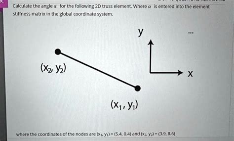 solved calculate the angle a for the following 2d truss element where