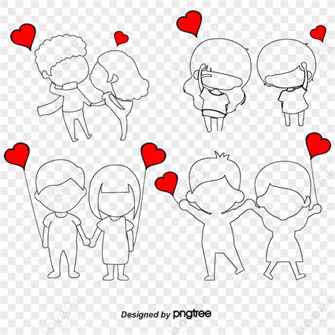 자유형 하트 일러스트 커플 벡터 장식 소재 Png 일러스트 무료 다운로드 Lovepik