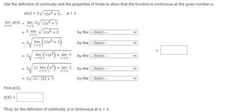 solved use the definition of continuity and the properties