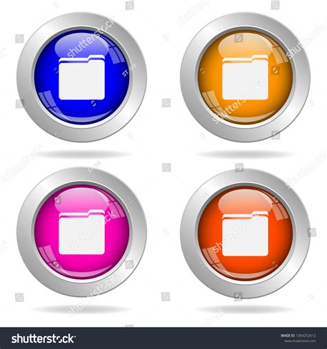 set round color buttons folder icon stock vector royalty free