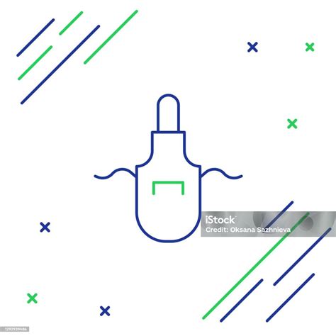 흰색 배경에 격리 된 라인 키친 앞치마 아이콘 요리사 유니폼 요리 다채로운 개요 개념 벡터 가정 생활에 대한 스톡 벡터 아트 및 기타 이미지 Istock