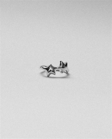 Twin Stars Ring Made From 925 Sterilng Silver Softandsticky