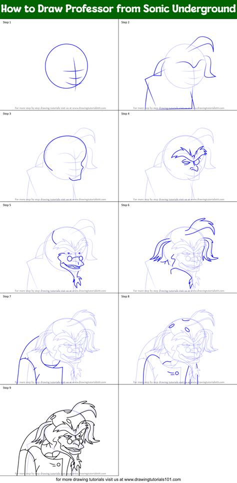 How To Draw Professor From Sonic Underground Sonic Underground Step By Step