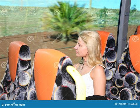 Beautiful Girl In The Bus Stock Image Image Of Face 17332491
