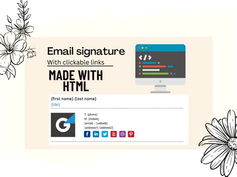 clickable html email signature for outlook gmail etc upwork