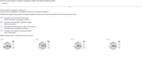 Solved Graph The Equation Rsecθ2 ﻿choose The Correct