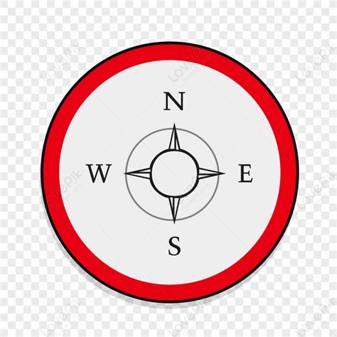 White Red Pointer Simple Flat Compasshand Drawingsimple And Flat Png