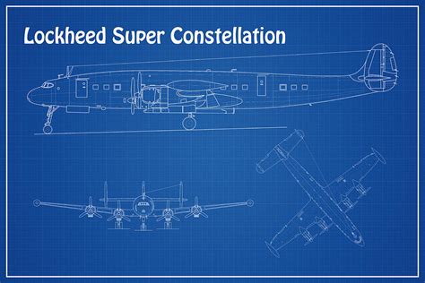 Lockheed L 1049 Super Constellation Blueprint Plans A Digital Art By