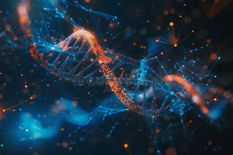Abstract Representation Of Dna With Vibrant Colors And Digital Elements