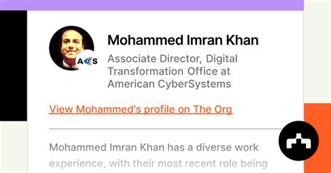 Mohammed Imran Khan Associate Director Digital Transformation Office