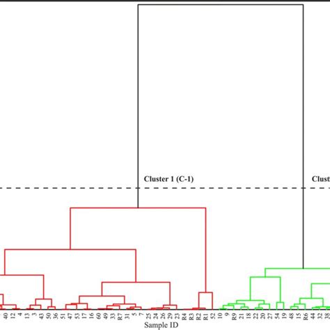 Hierarchical Cluster Analysis Showing Clustering Of The Sample