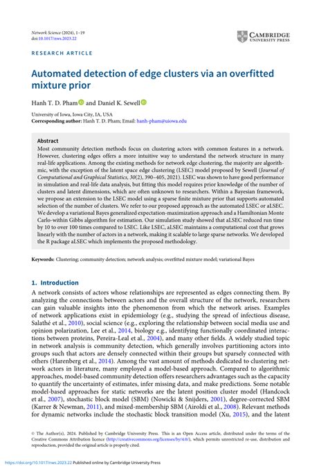 Pdf Automated Detection Of Edge Clusters Via An Overfitted Mixture Prior