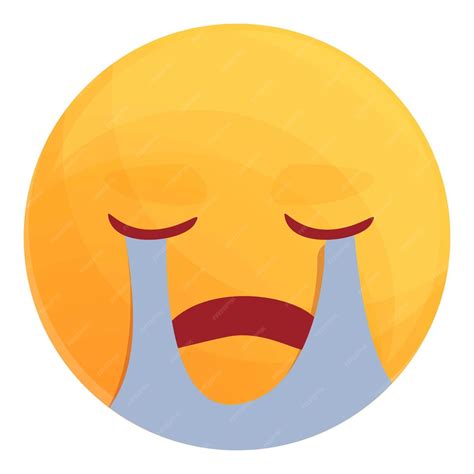 Premium Vector Crying Emoticon Icon Cartoon Of Crying Emoticon Vector
