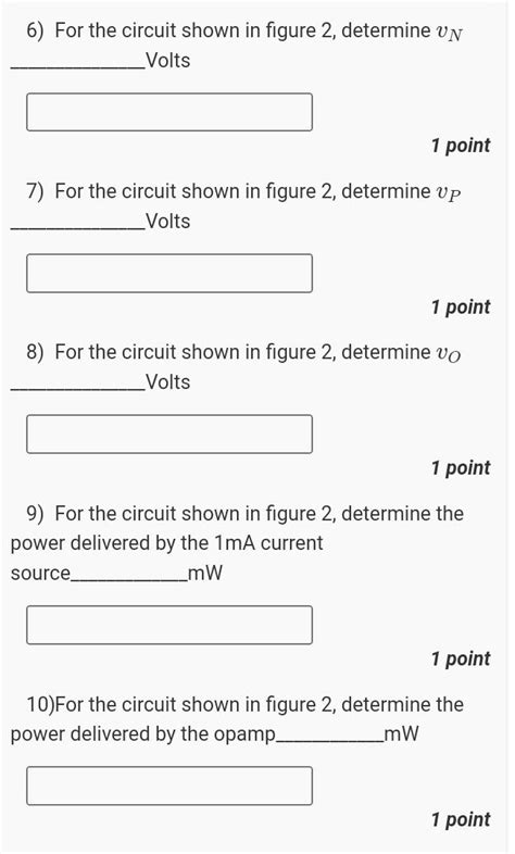 Solved Figure 2 For Questions 6106 For The Circuit Shown Chegg Com