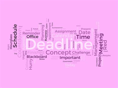 Premium Vector Word Cloud Background Concept For Deadline Work Time