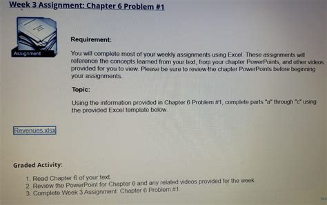 week 3 assignment chapter 6 problem 1 requirement
