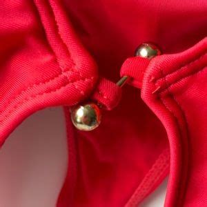 Imogen Swim Nwt Cut Out Swimsuit Red Gold Chain Monokini Bodysuit Sexy Body Barbell Stud