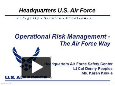 Operational Risk Management The Air Force Way Presentation Free To View
