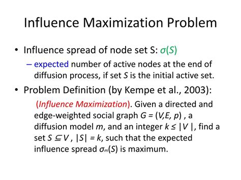 Ppt Influence Maximization In Social Networks Kate Middleton Effect And Optimal Seed