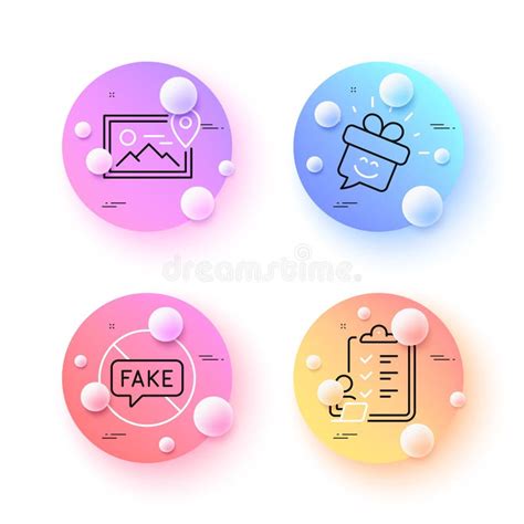 Smile Checklist And Photo Location Minimal Line Icons For Web