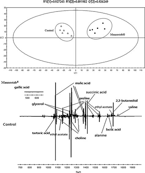 Pls Da Score Plot And Loading Plot Derived From The ¹h Nmr Spectra As