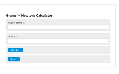 Grams ↔ Newtons Calculator Calculator Academy