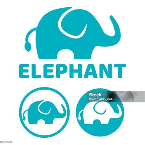 현대 벡터 평면 디자인 간단한 미니멀리스트 로고 템플릿으로 구성된 코끼리 마스코트 캐릭터 벡터 컬렉션 브랜드 엠블럼 라벨 배지 흰색 배경에 격리 코끼리에 대한 스톡 벡터