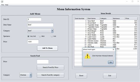 Restaurant Menu Information System In Java Using NetBeans With Source Code Code Projects
