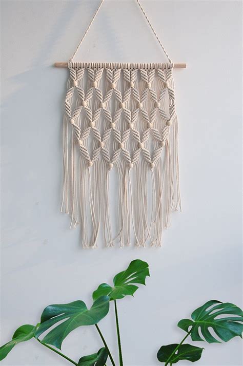 Arrow Pattern Macrame Woven Wall Hanging Gypsy Boho Chic Bohemian Hippie Aztec