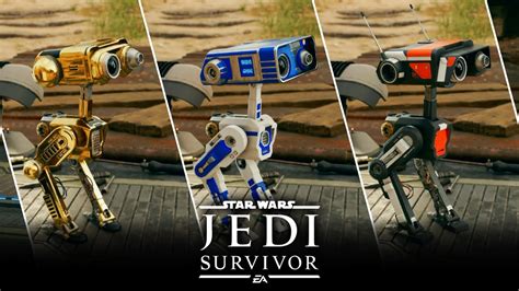 All Bd1 Customization And How To Create R2d2 In Star Wars Jedi Survivor Ad Youtube