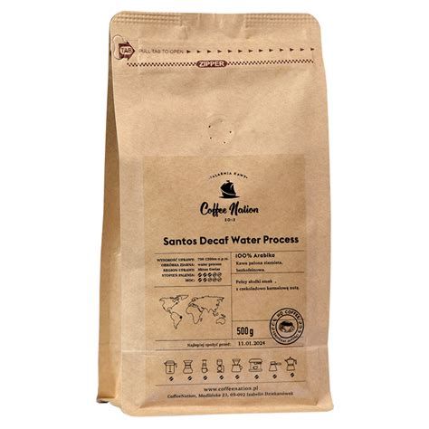Kawa Ziarnista Santos Decaf 100 Arabika Bezkofeinowa Coffeenation