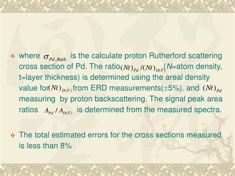 Ppt Cross Section Measurements For Analysis Of D And T In Thicker