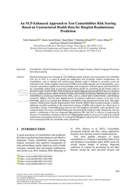 Pdf An Nlp Enhanced Approach To Test Comorbidities Risk Scoring Based