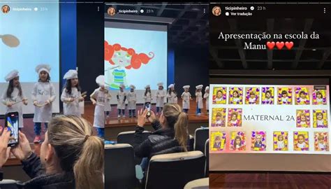 Tici Mostra Sua Filha Com C Sar Tralli Em Apresenta O Na Escola