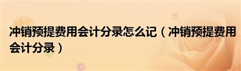 冲销预提费用会计分录怎么记冲销预提费用会计分录 环球知识网
