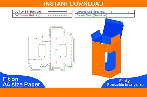Vape Juice Packaging Box Dieline Template And 3d Box Design Box Dieline
