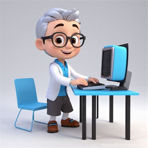 Student And Teacher Computer Class Stable Diffusion Online