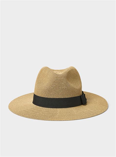 Knotted Ribbon Bow Panama Hat Simons Shop Womens Hats Online Simons